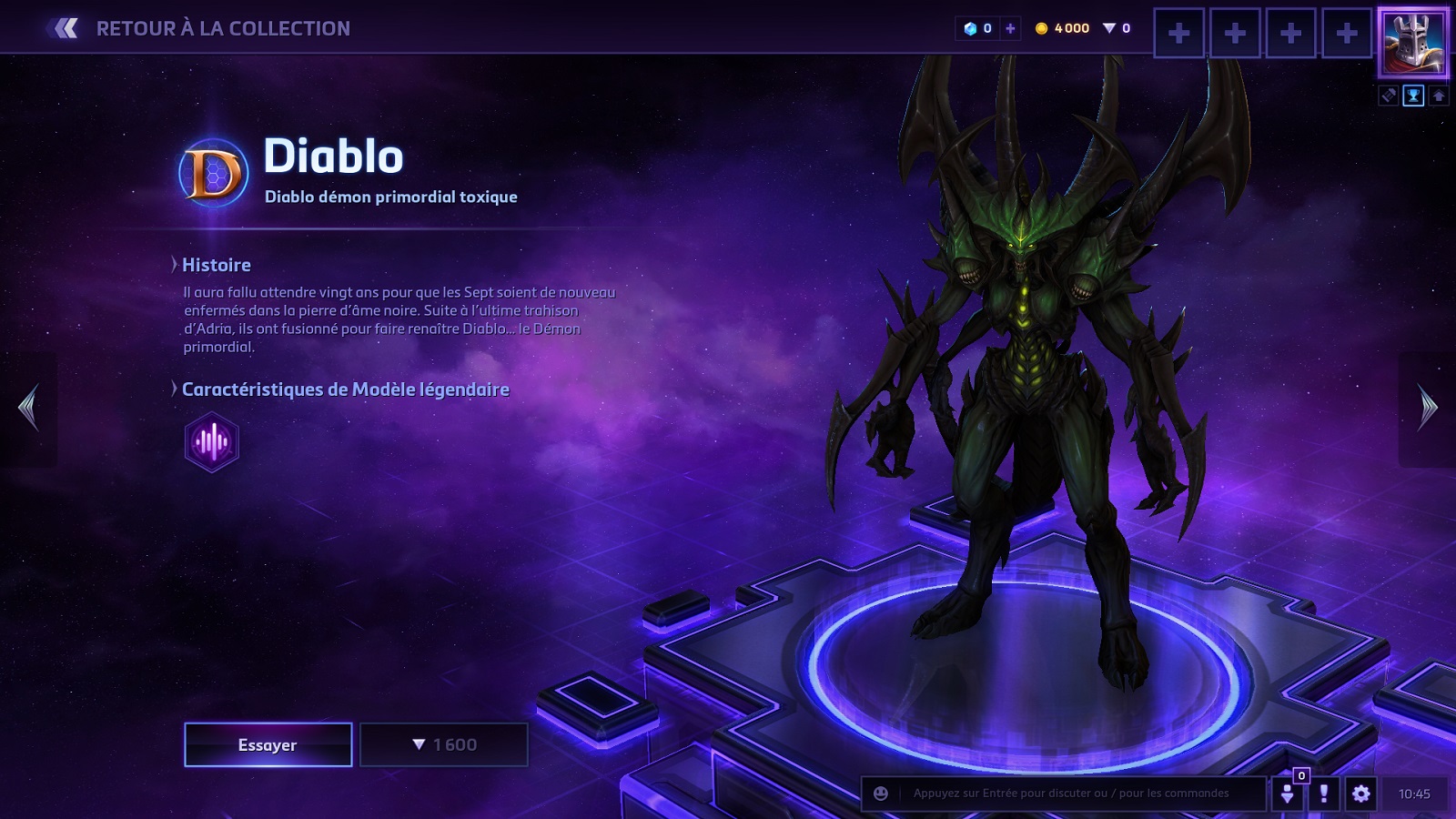 HotS - Skin Diablo démon primordial - Millenium