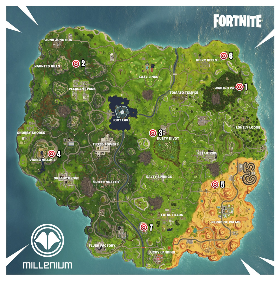 Fortnite : stands de tir, les emplacements - Millenium