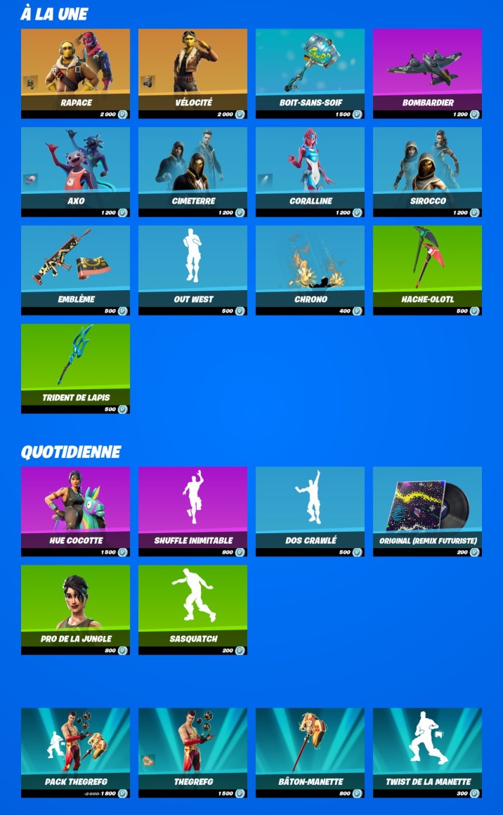 Fortnite : les skins Axo et Coralline dans la boutique du 19 janvier ...