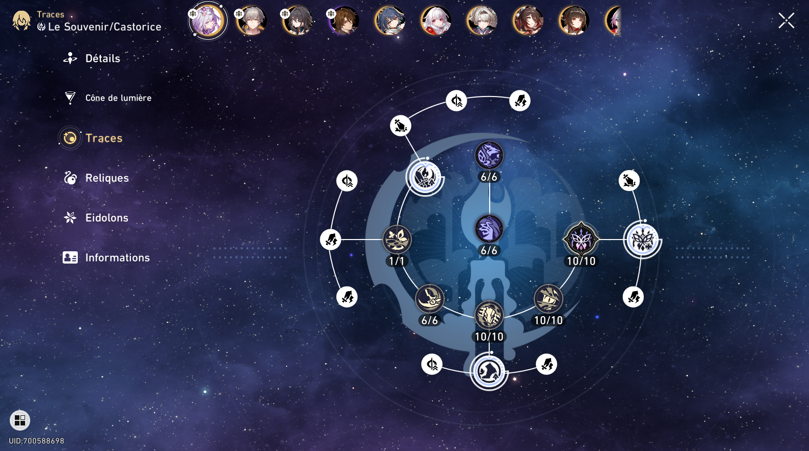 Castorice build Honkai Star Rail : team, cône, compétences, reliques ...