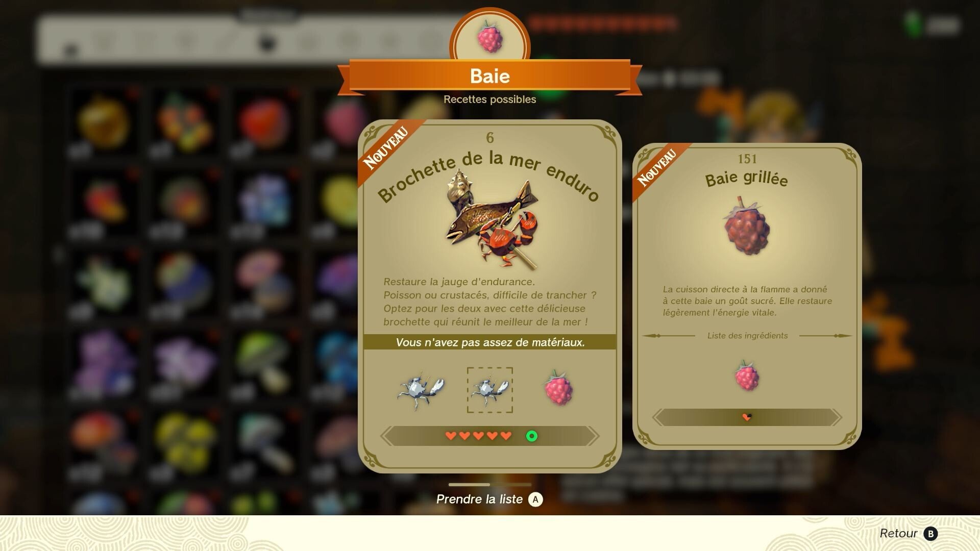 Endurance Zelda Tears of the Kingdom : Les meilleures recettes pour ...