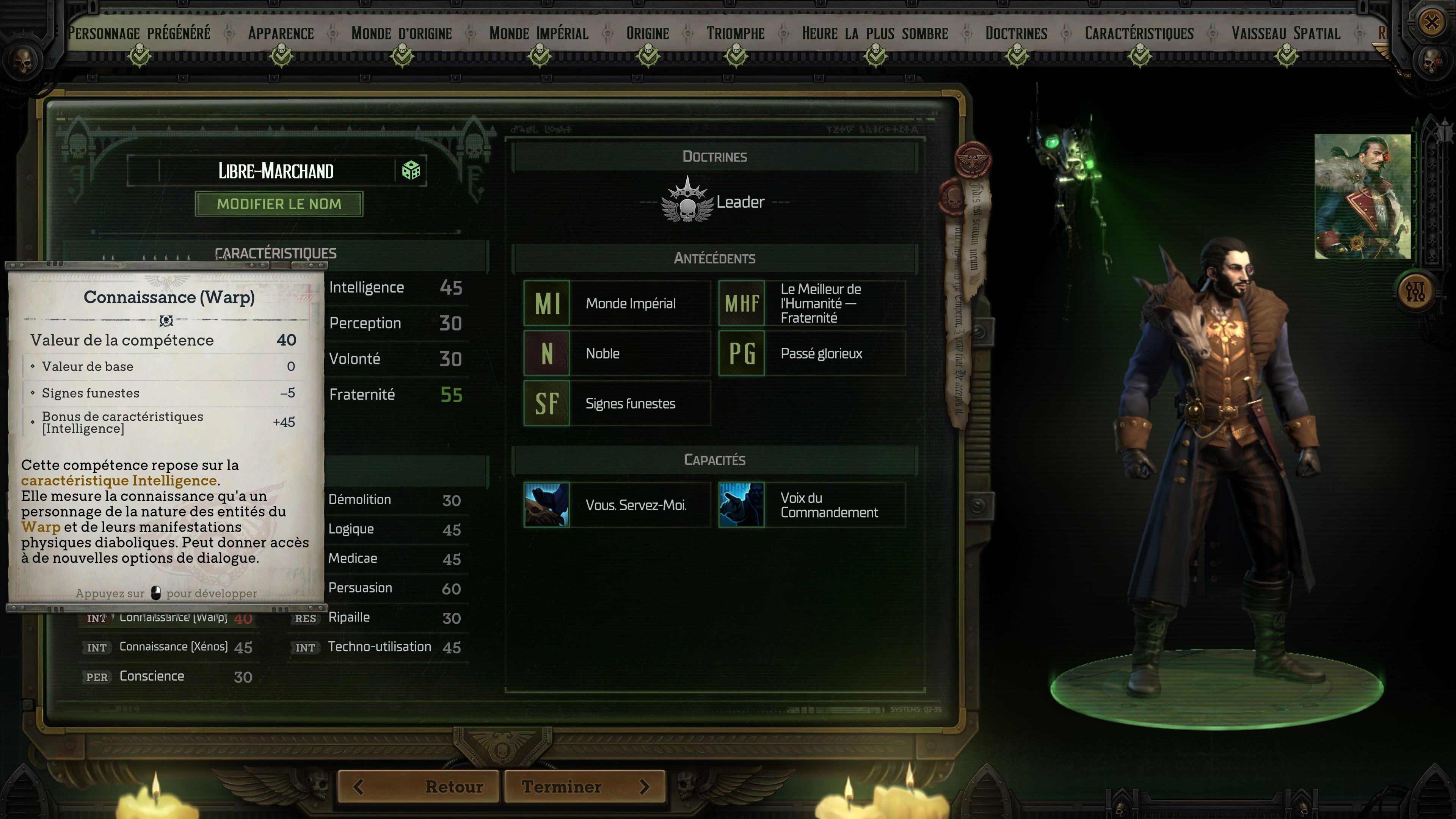 Création de personnage Rogue Trader : Quels choix faire ? - Millenium