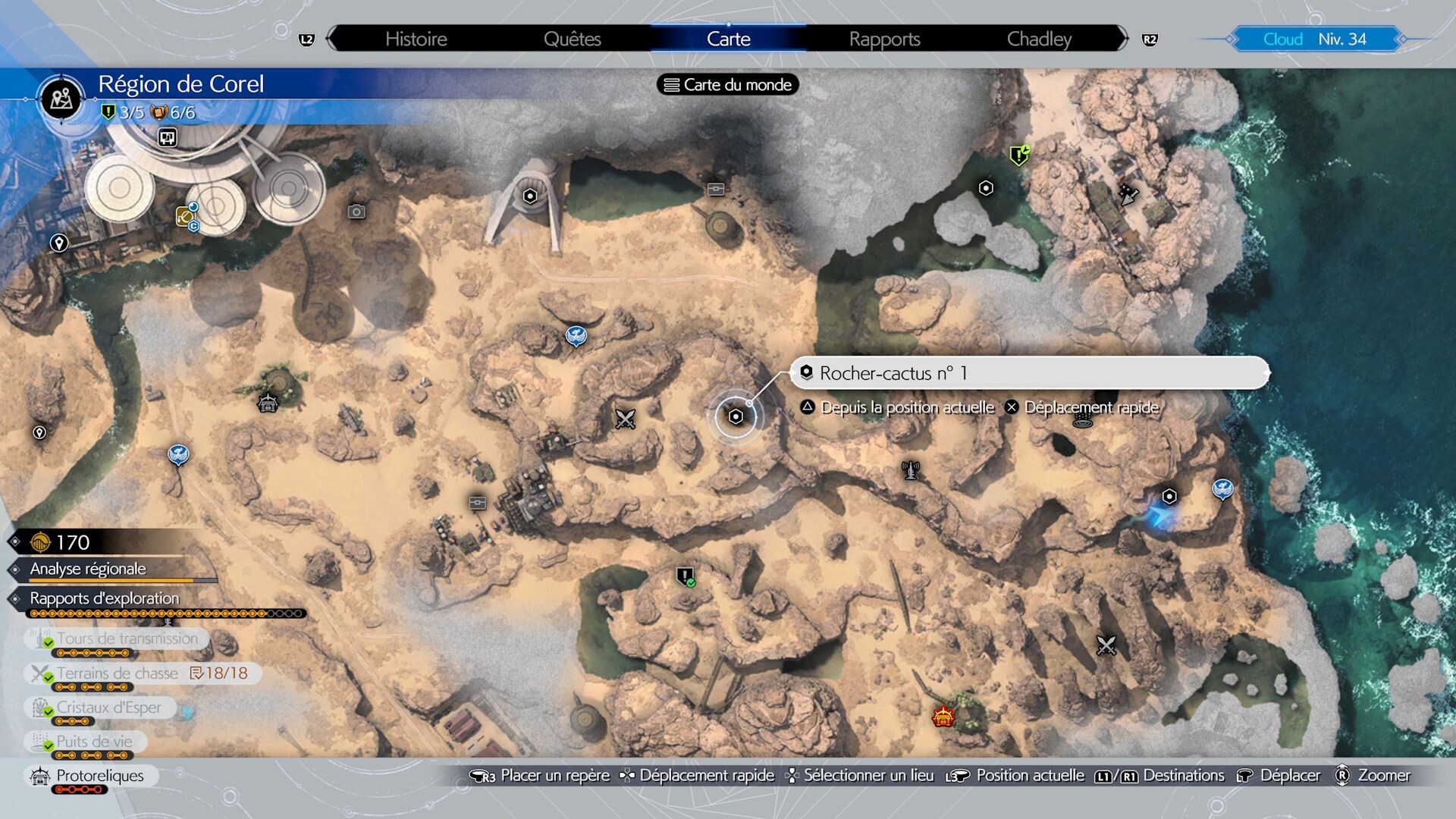 Protorelique de la région de Corel FF7 Rebirth : position du rocher ...