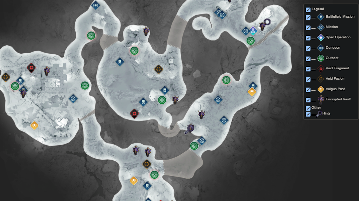 Carte interactive The First Descendant : Caches cryptées, Missions ...