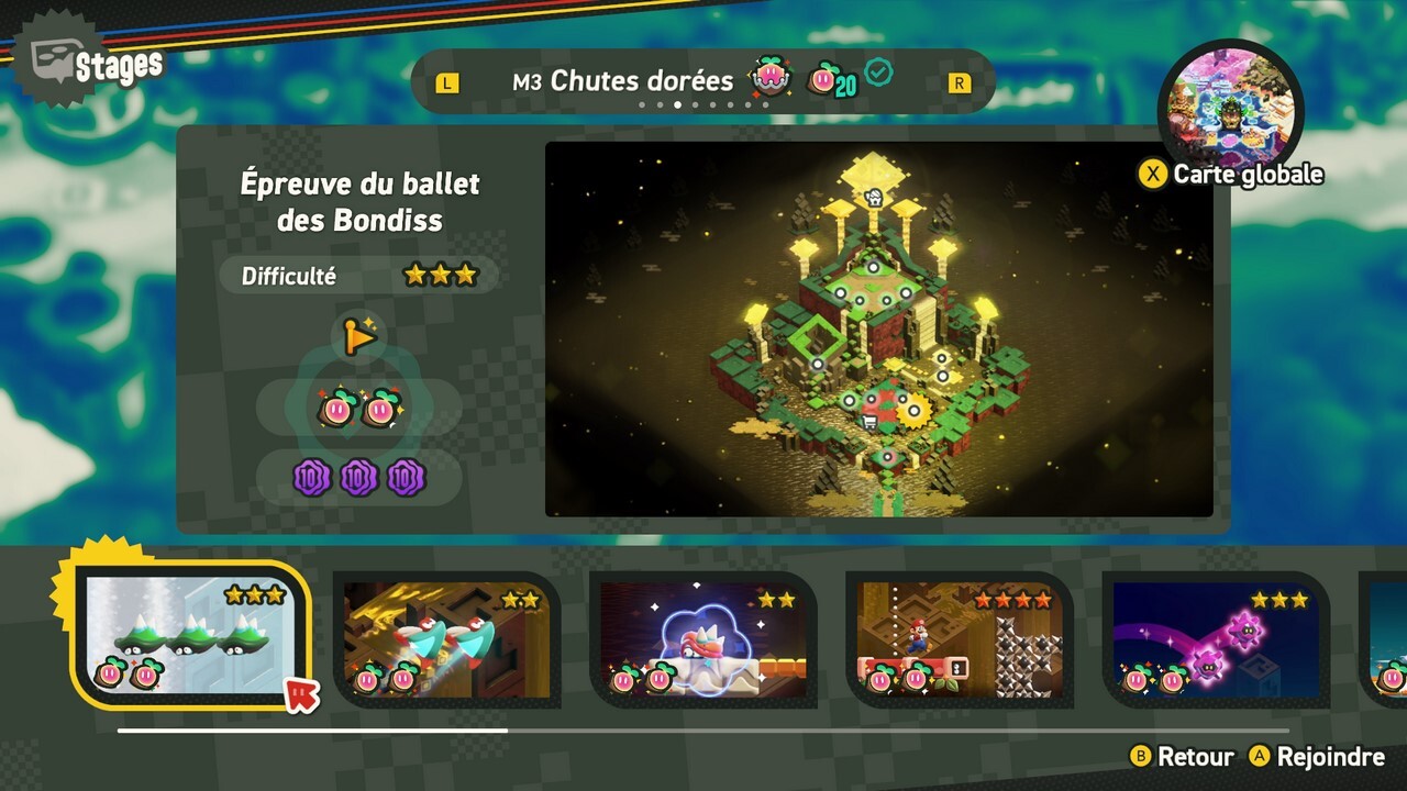 Chutes Dorées Mario Wonder, Monde 3 : Liste complète des niveaux et ...
