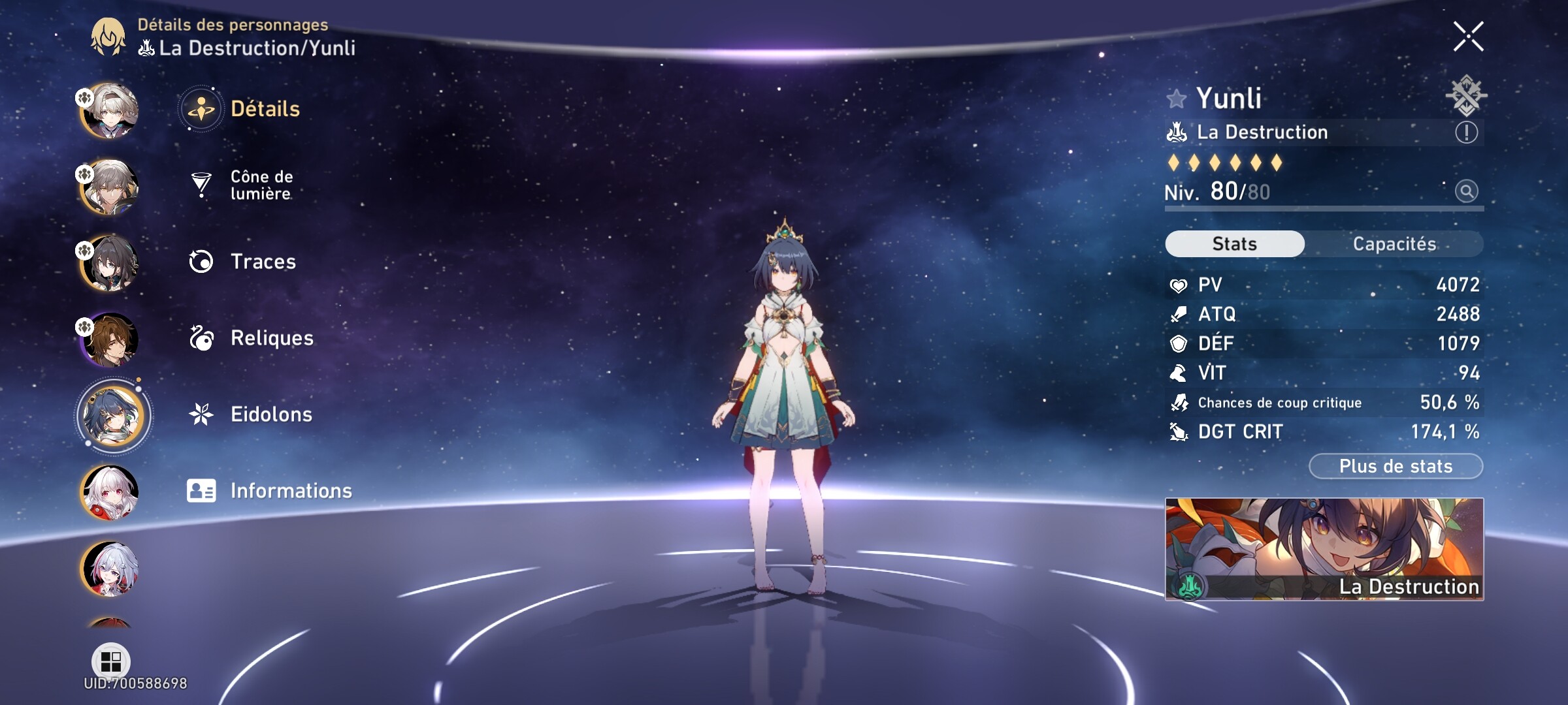 Yunli Honkai Star Rail build : team, cône, compétences, reliques ...