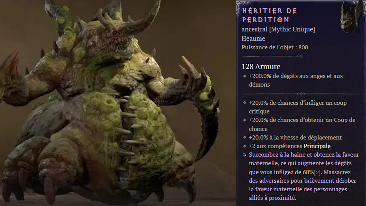 Héritier de perdition Diablo 4 : Comment obtenir cet objet Mythique ...
