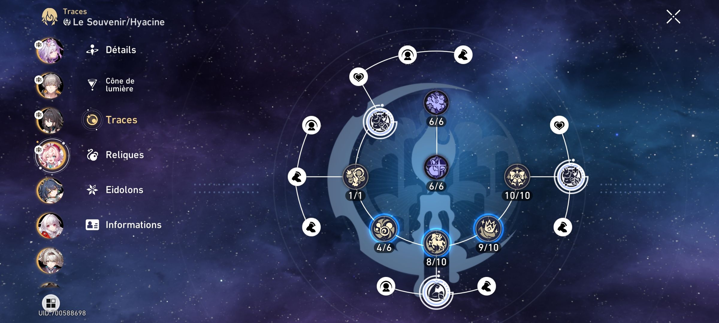 Hyacine build Honkai Star Rail : team, cône, compétences, reliques ...