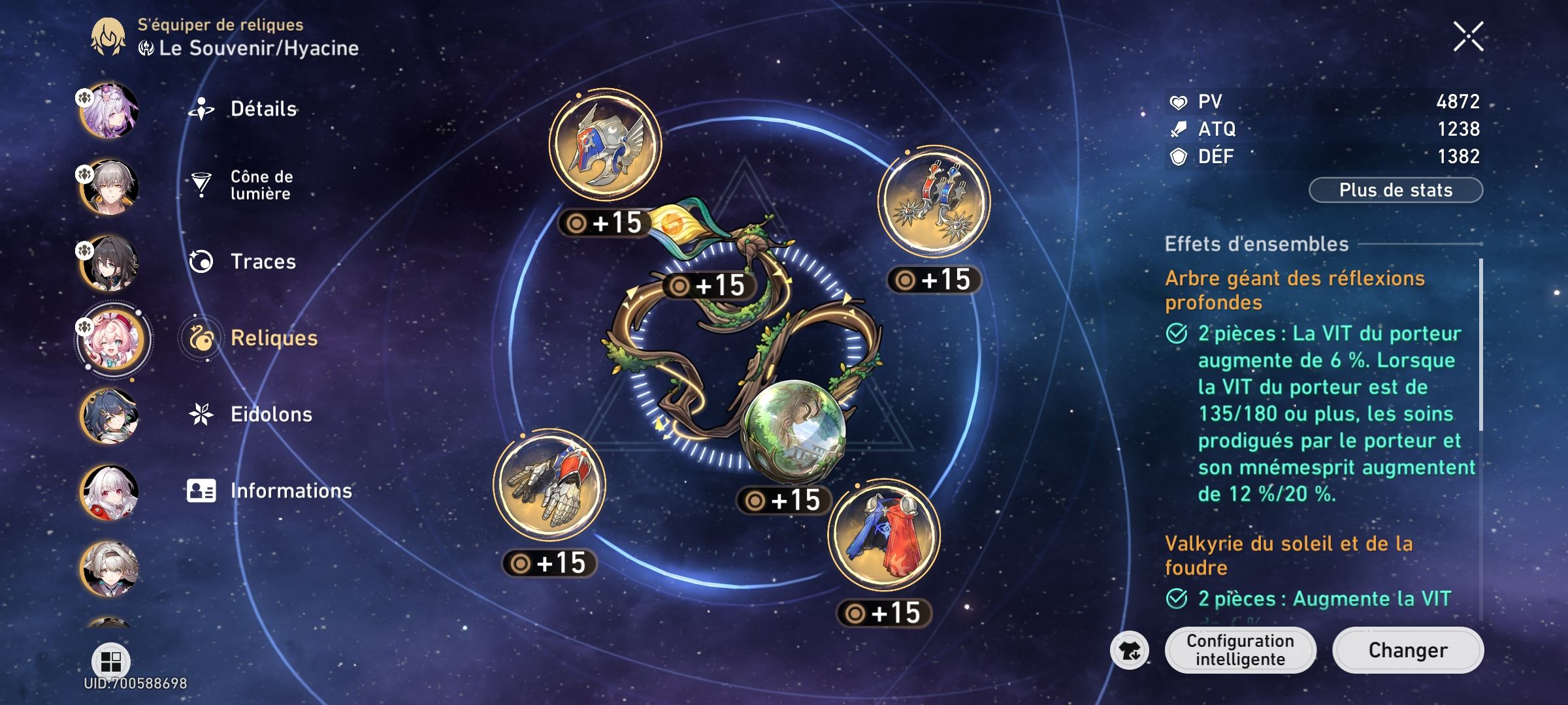 Hyacine build Honkai Star Rail : team, cône, compétences, reliques ...