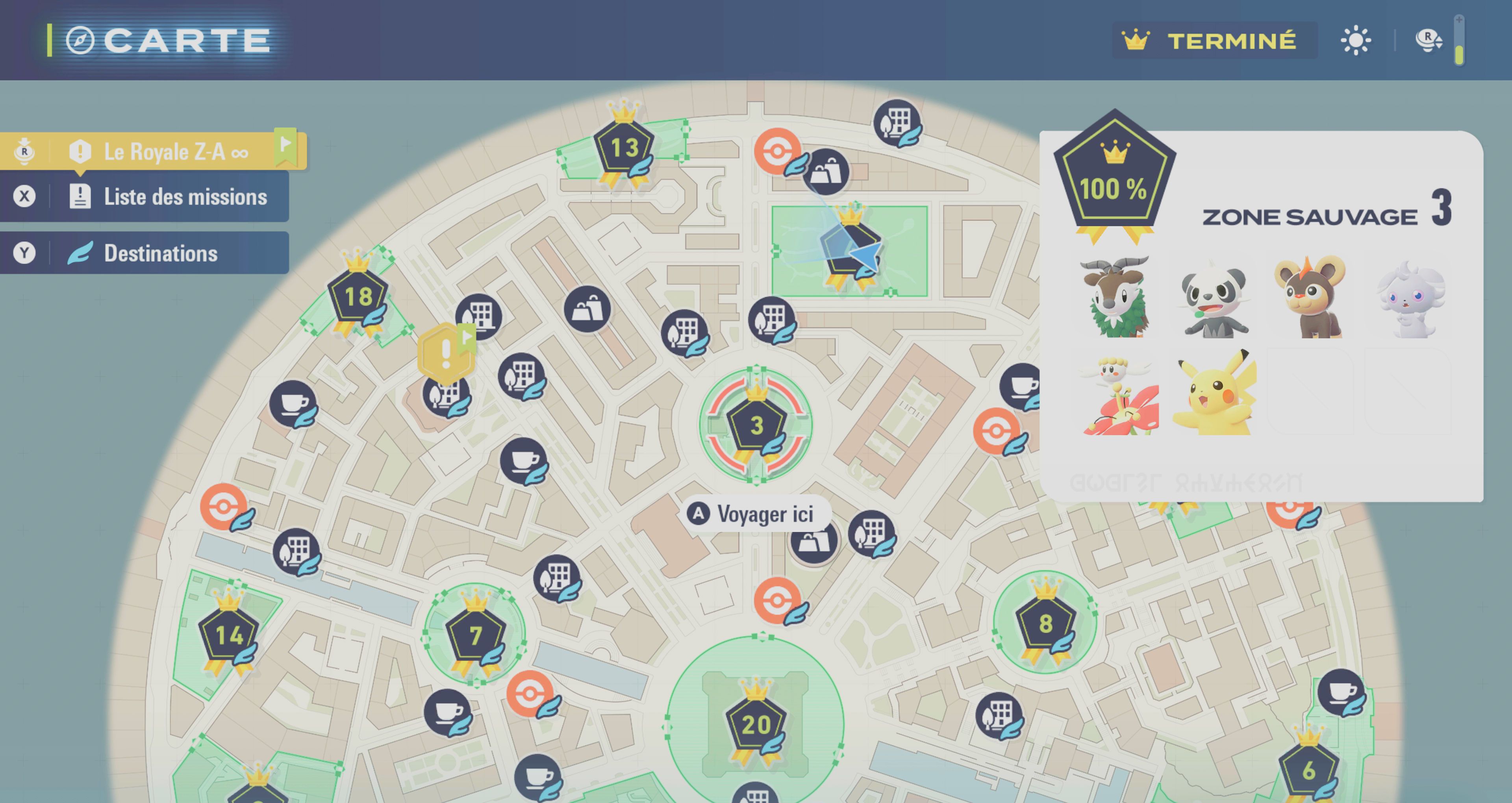 Zones Sauvages Pokémon ZA : Emplacement de tous les Pokemon de la carte ...