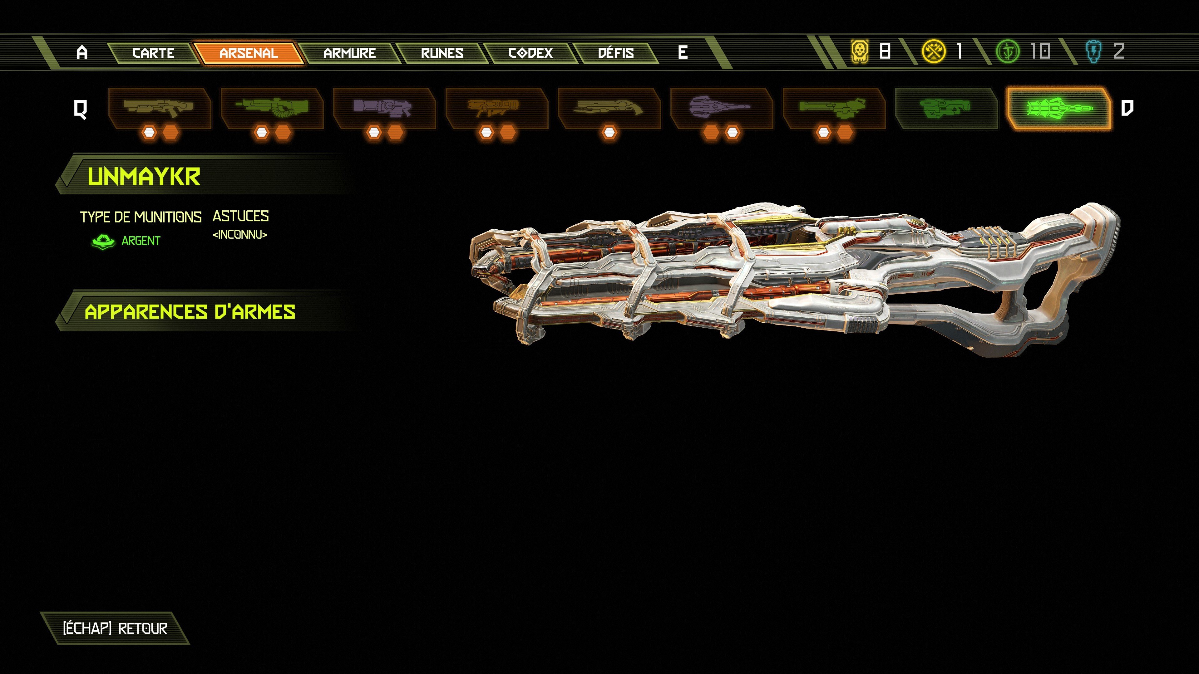 Unmaykr - Doom Eternal : Liste des armes & modules, améliorations ...