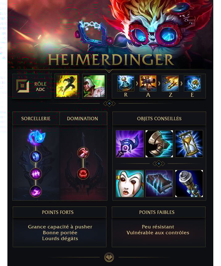 Guide LoL, Heimerdinger, ADC, s8 - Millenium