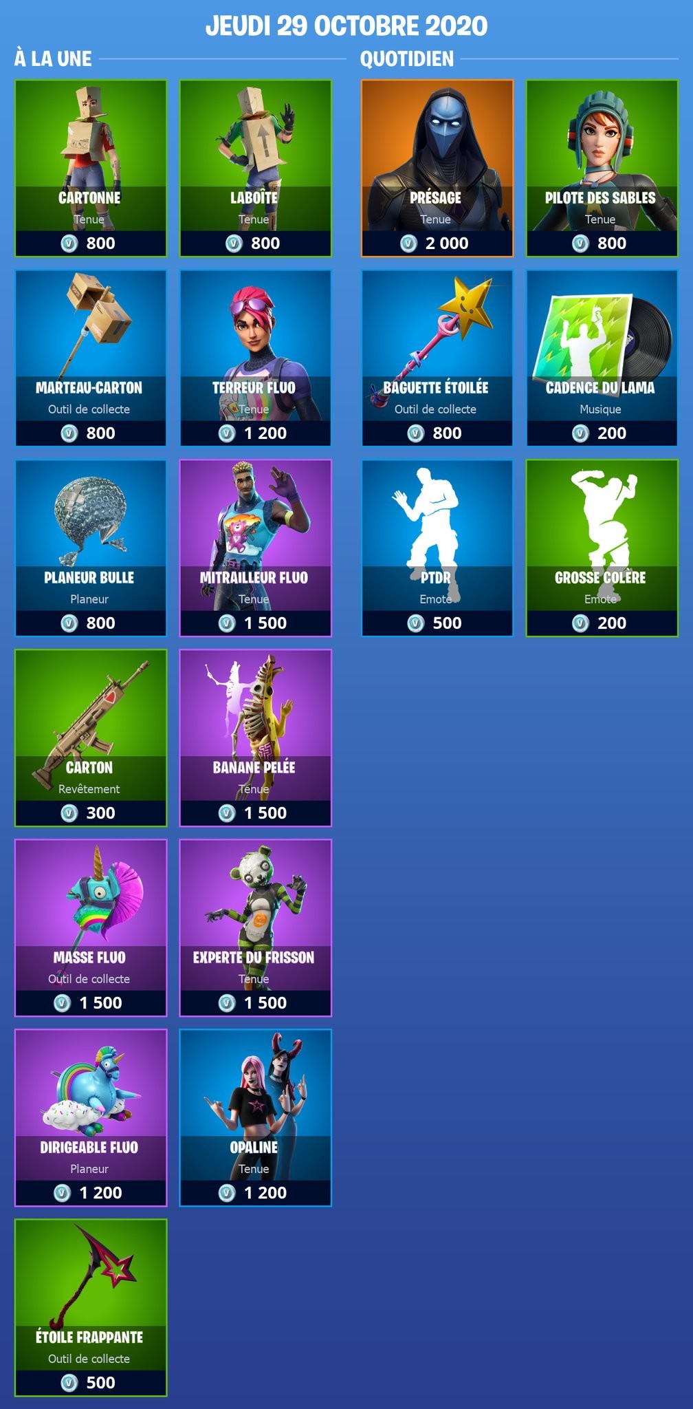 Fortnite : le skin Opaline dans la boutique du 29 octobre 2020 - Millenium