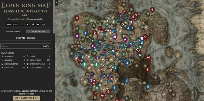 Carte interactive Elden Ring Shadow of the Erdtree : la map complète pour tout trouver en 1 clic ...