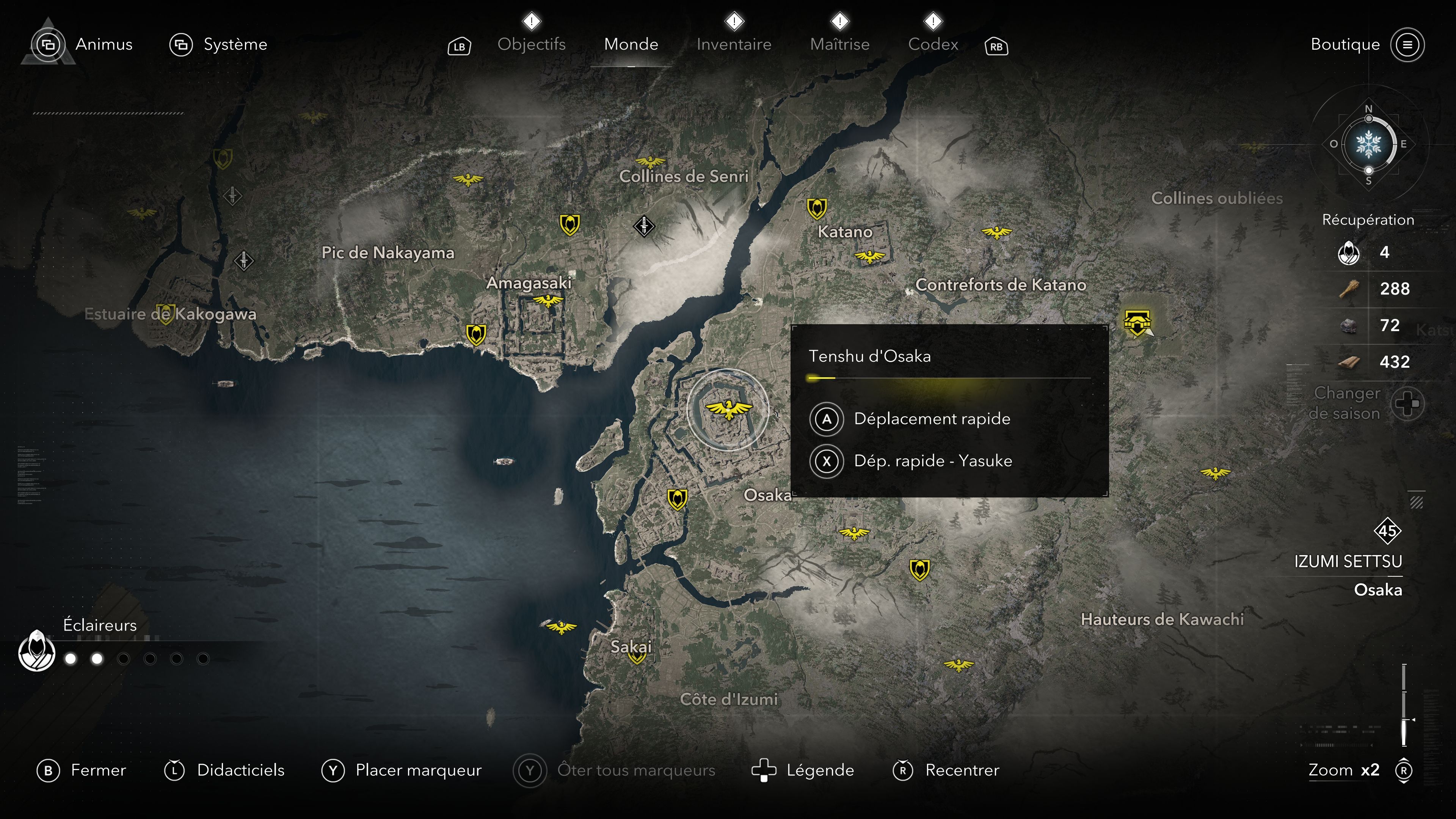 Château d'Osaka Assassin's Creed Shadows : Samourai Daisho, coffre ...