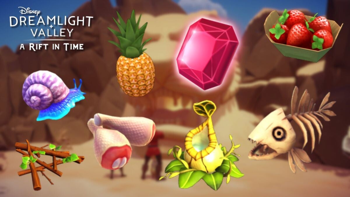 A Rift in Time Disney Dreamlight Valley : Poissons, ingrédients, fleurs ...