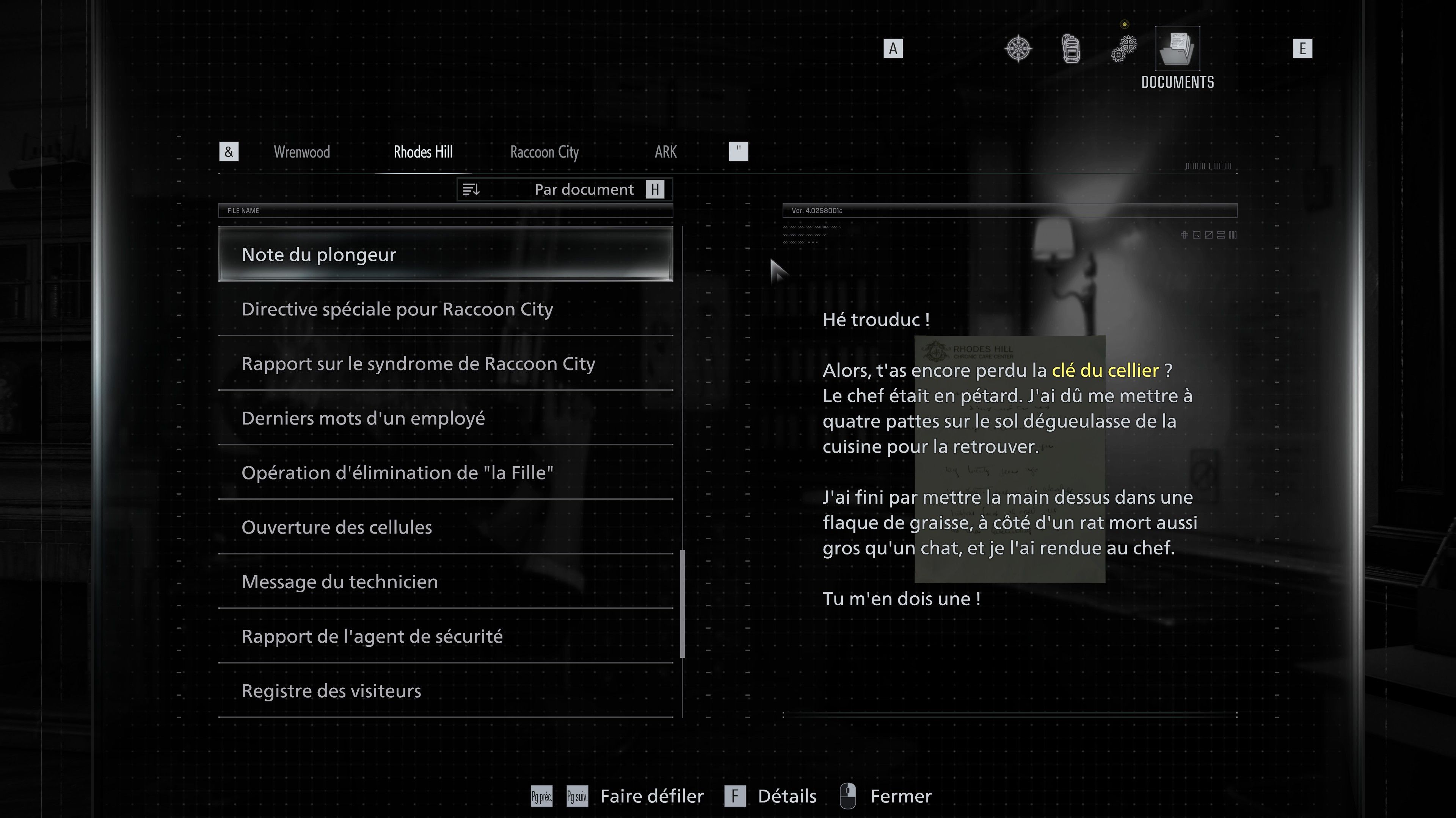 Tous les documents Resident Evil Requiem : Liste complète carte par ...