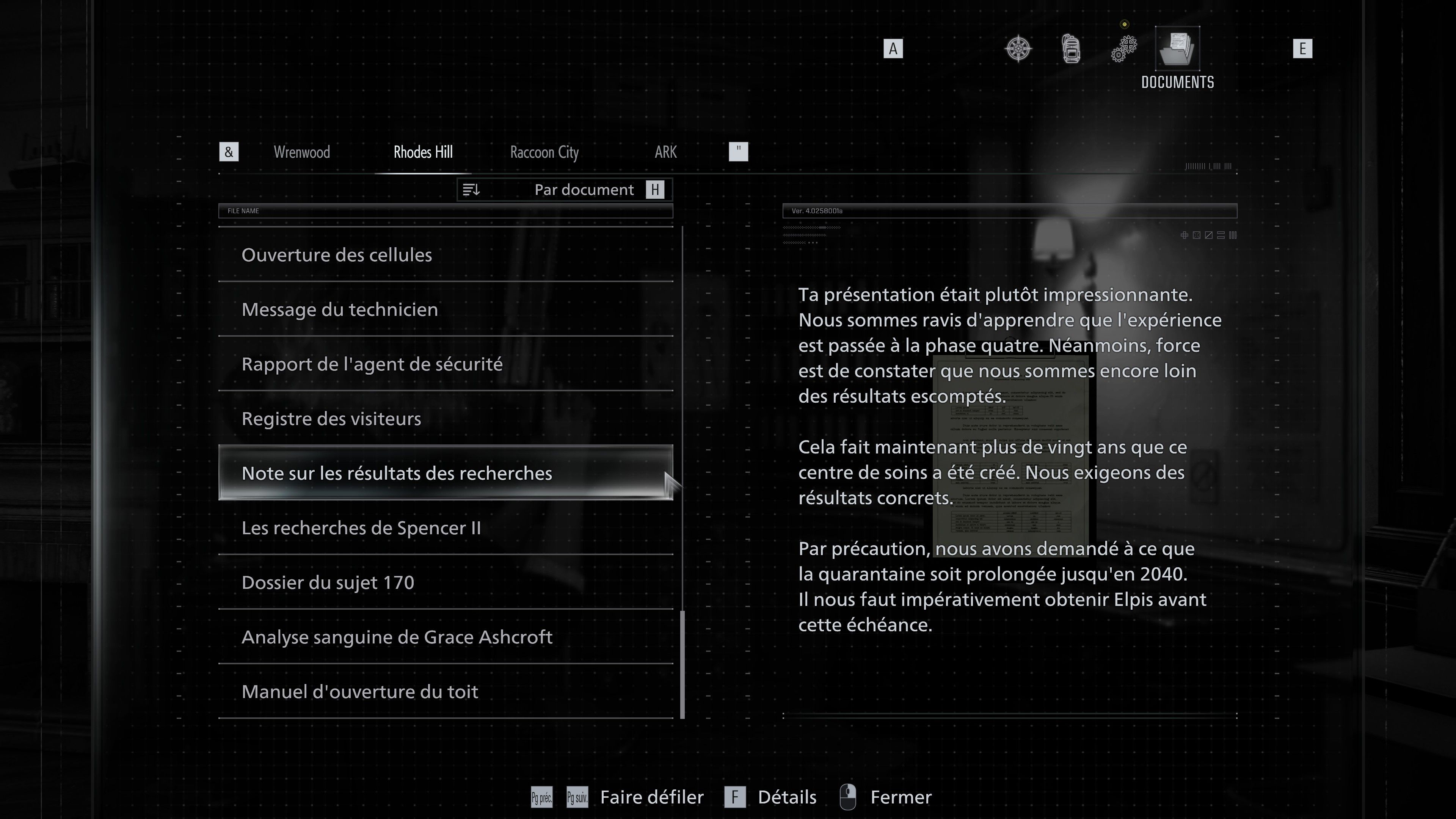 Tous les documents Resident Evil Requiem : Liste complète carte par ...