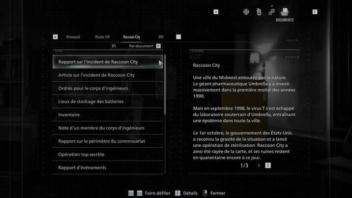 Tous les documents Resident Evil Requiem : Liste complète carte par ...