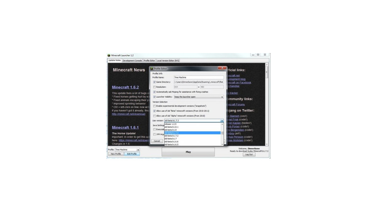 Toutes les versions sur le launcher - Millenium