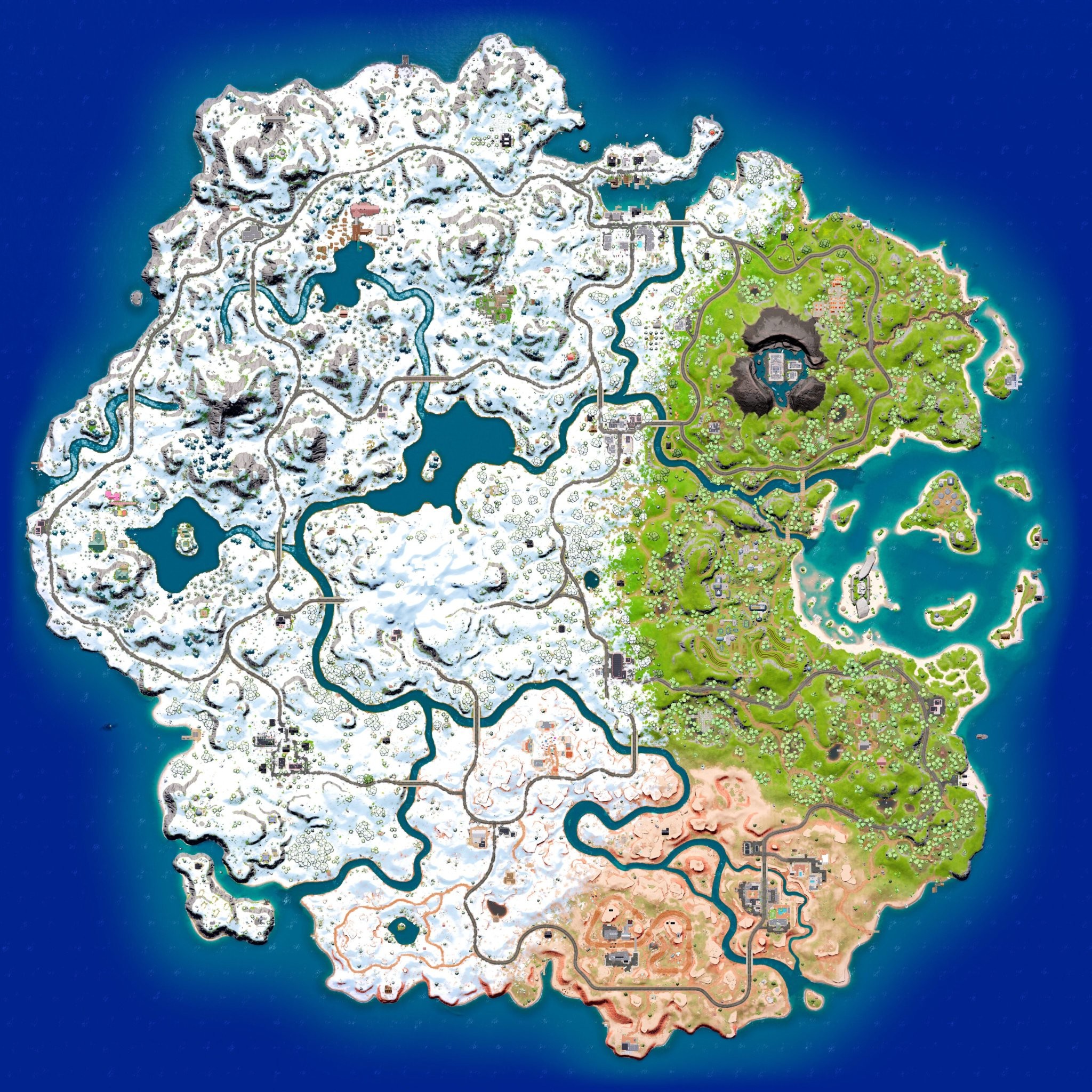 Fortnite : la map du Chapitre 3 révélée par le #FortniteFlipped - Millenium