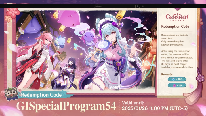 Codes live 5.4 Genshin Impact : Récupérez des primo-gemmes pour invoquer Mizuki - Millenium