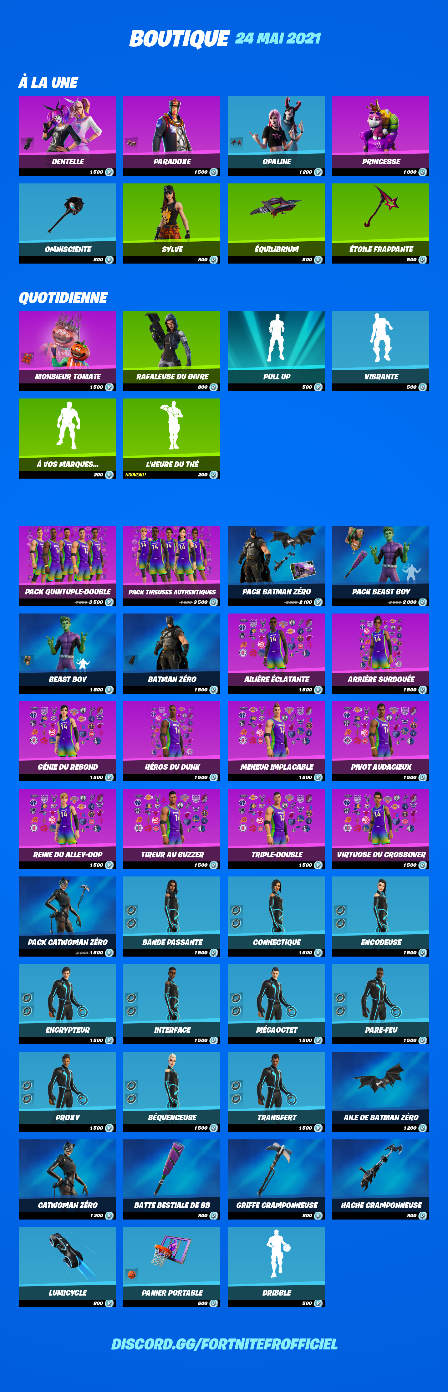 Fortnite : le skin Opaline dans la boutique du 24 mai 2021 - Millenium