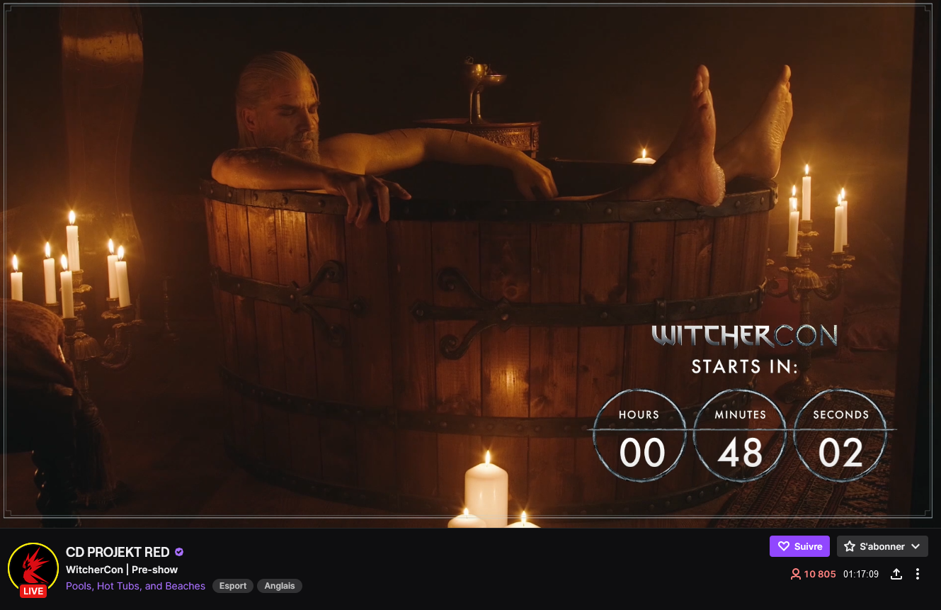 Geralt de Riv dans la catégorie Hot Tub de Twitch pour la WitcherCon ...