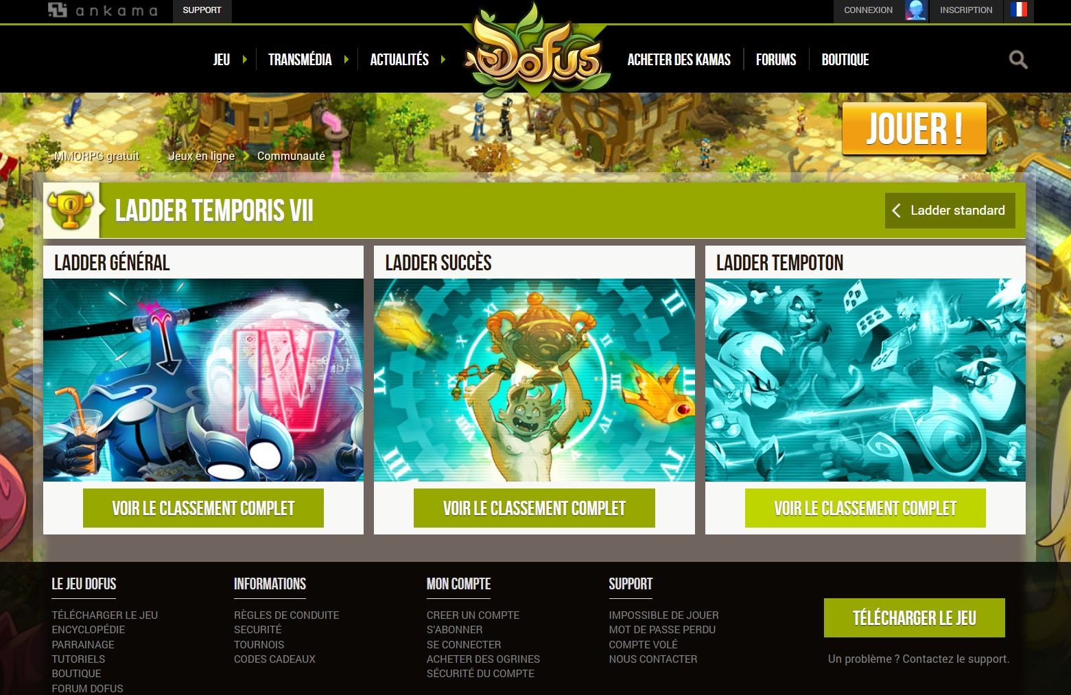 Ladder Dofus Temporis 7 : Où est le classement des meilleurs joueurs ...