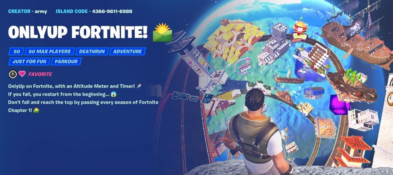 Code map Fortnite Only Up : comment jouer au nouveau mode à succès ...