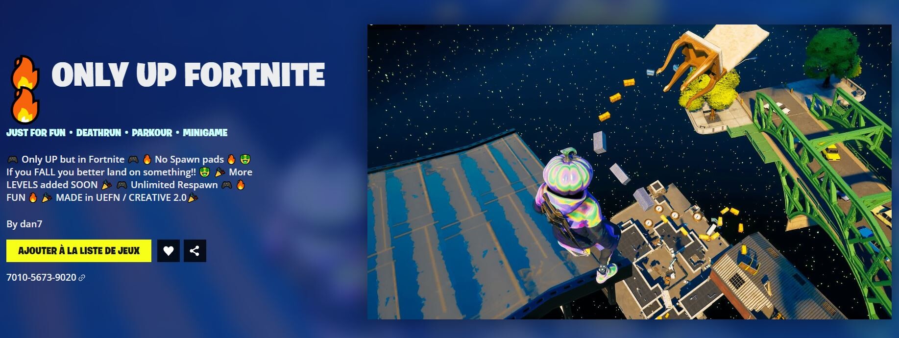 Code map Fortnite Only Up : comment jouer au nouveau mode à succès ...