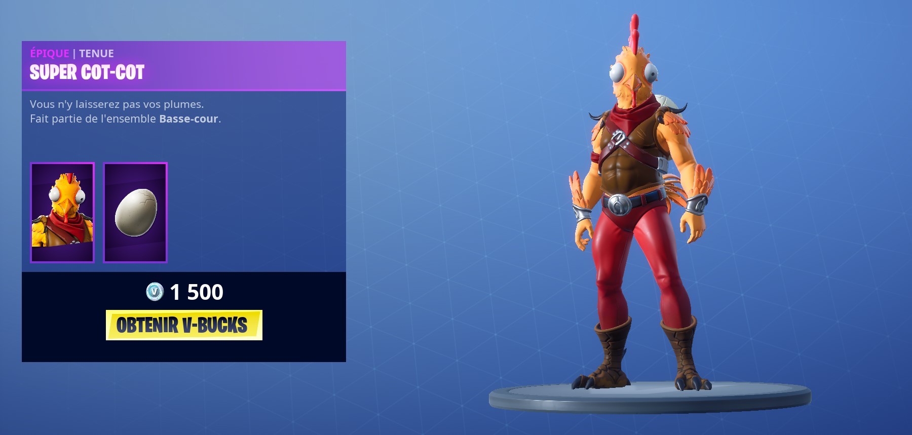 Fortnite : Super cot-cot, le skin poulet pour fêter Thanksgiving ...