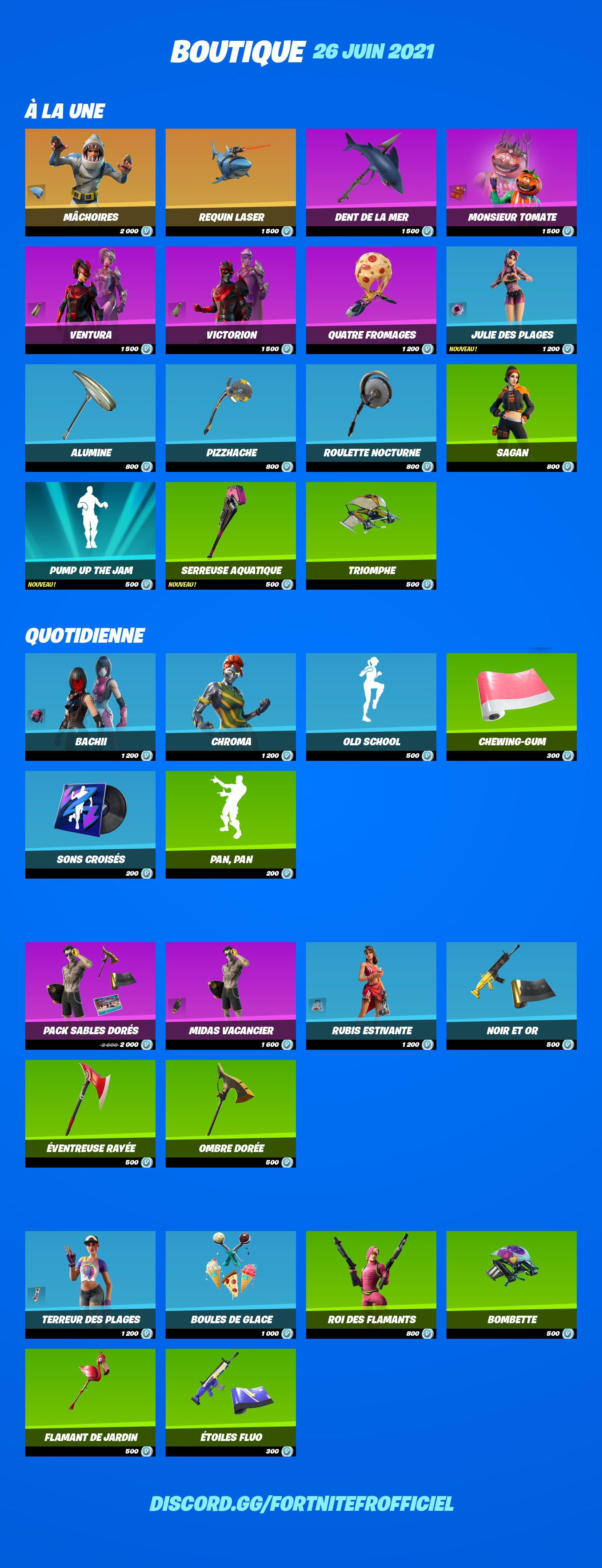 Fortnite : le skin Julie des plages dans la boutique du 26 juin 2021 ...