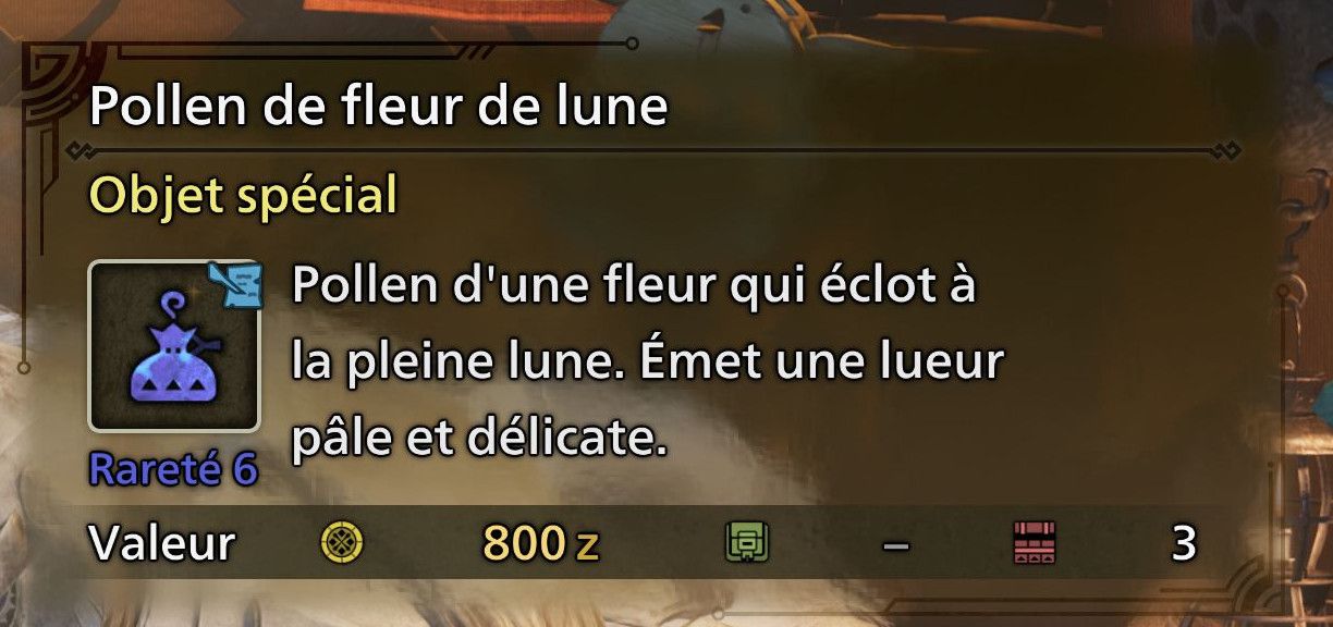 Pollen de fleur de lune Monster Hunter Wilds : Où trouver ce matériau à échanger contre un ...