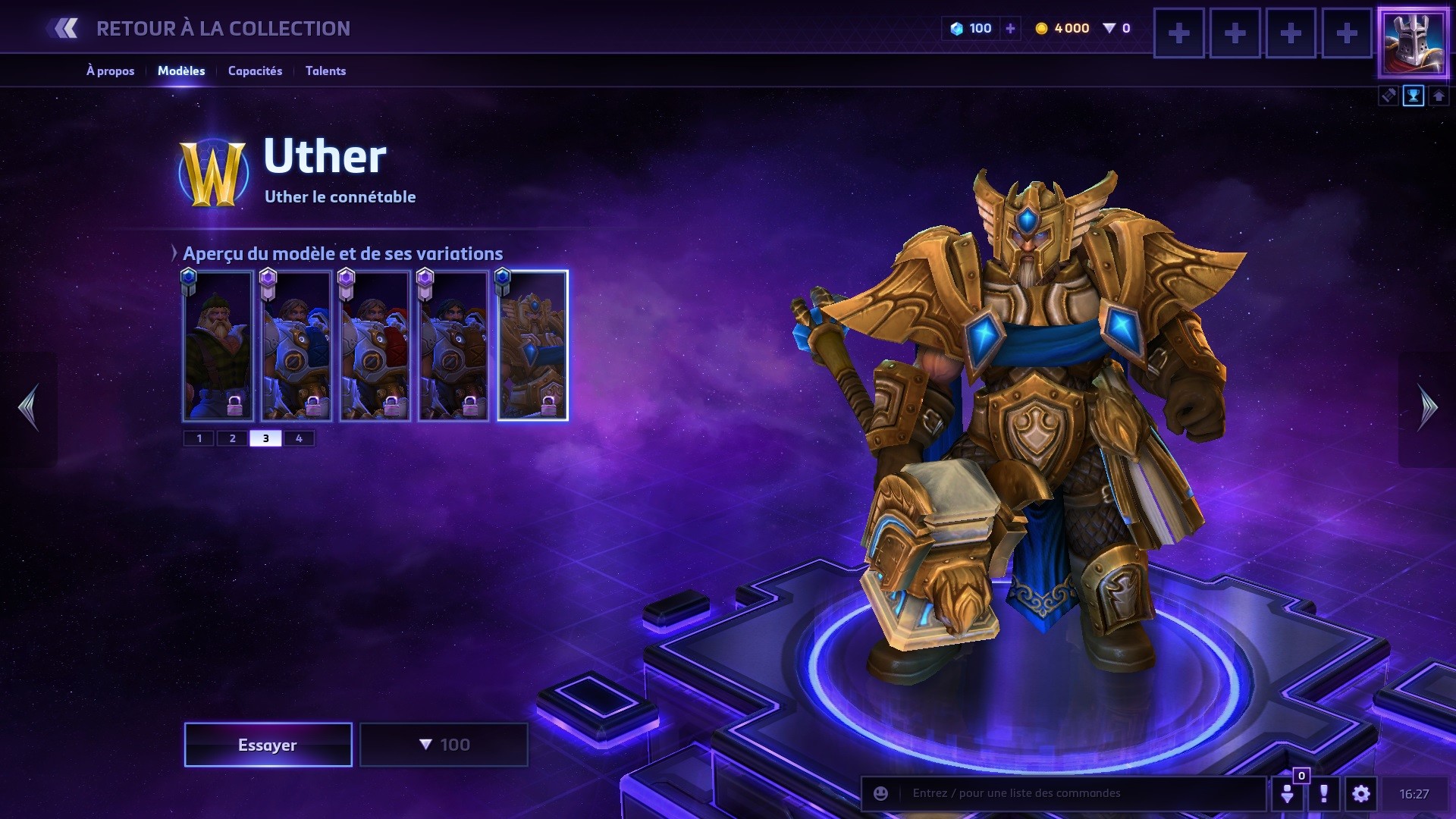 Uther Skins Guides Héros Hots Millenium